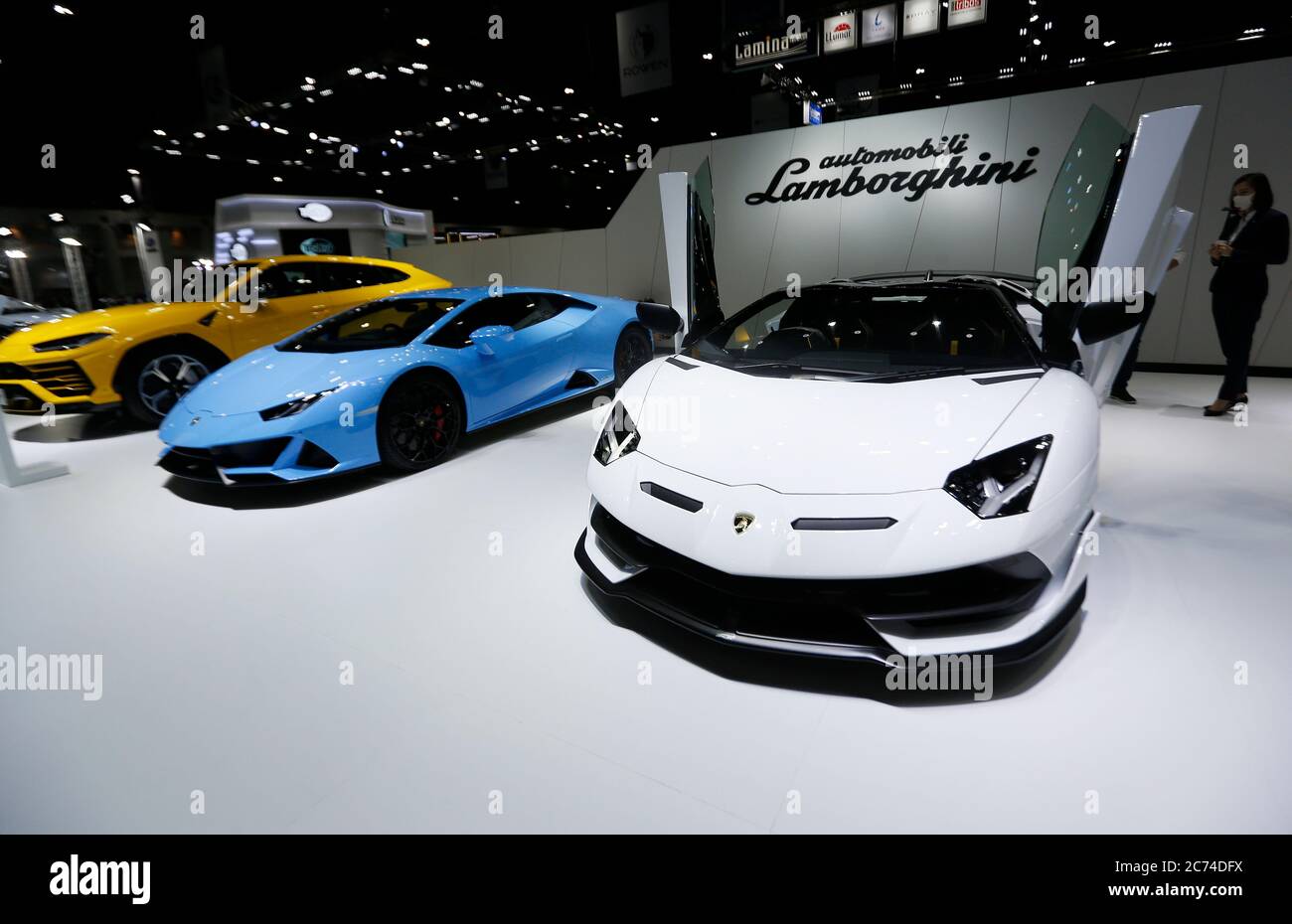 Bangkok, Thailand. 14th July, 2020. Lamborghini's showcased during the ...