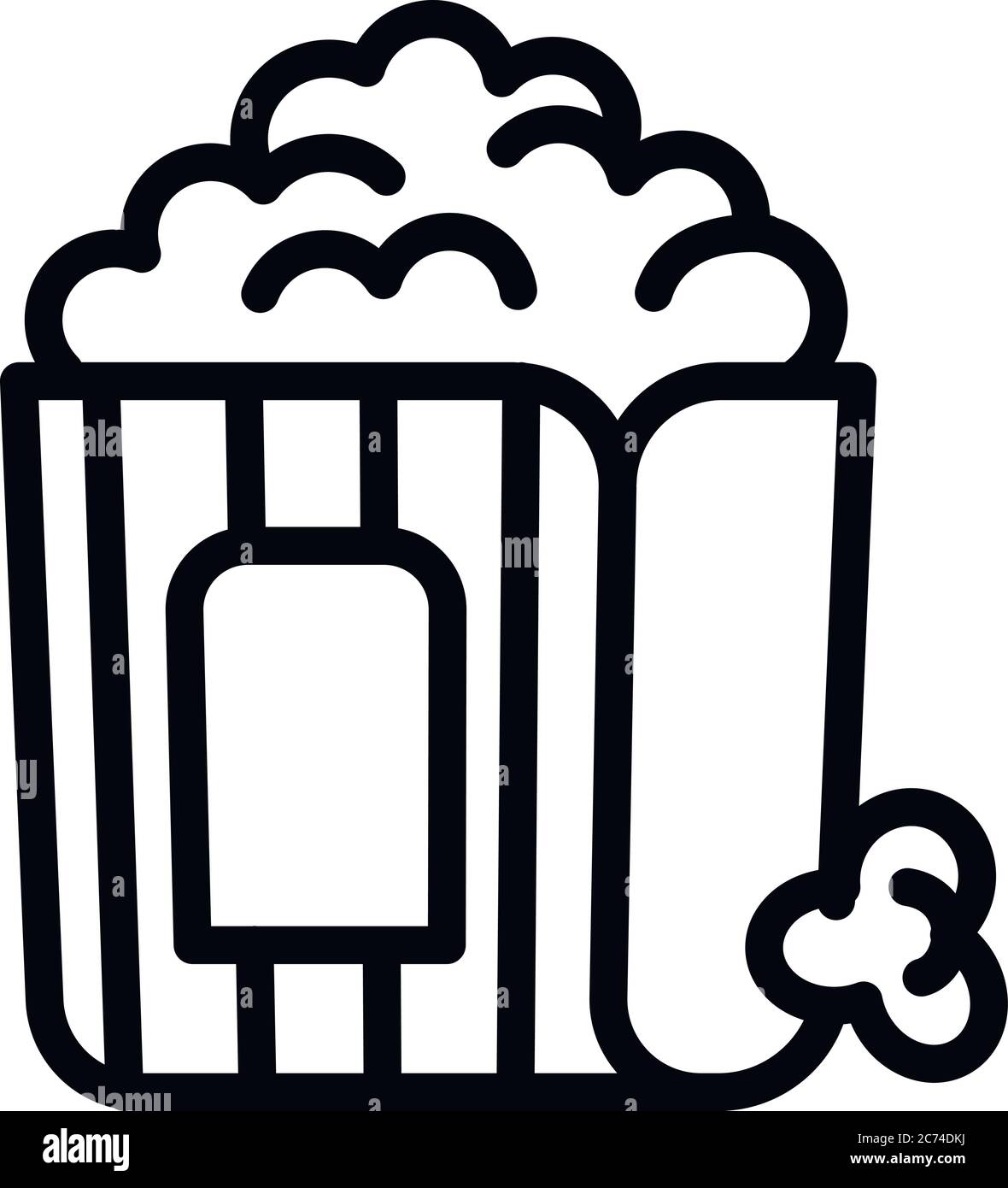 Popcorn bag icon. Outline popcorn bag vector icon for web design ...