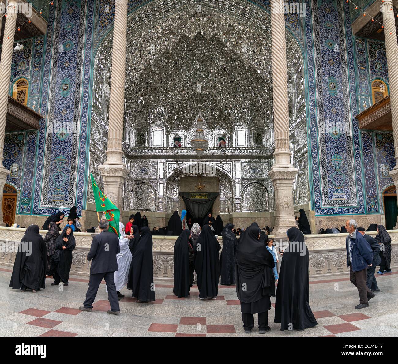 Shrine of Fatima Masumeh, Qom, Iran - May 2019: Visitors and ...
