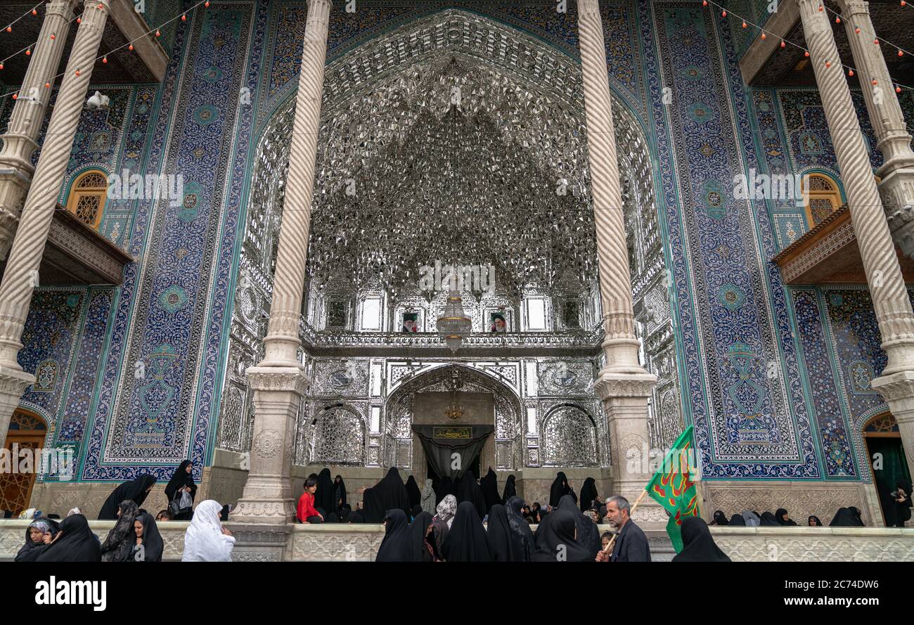 Shrine of Fatima Masumeh, Qom, Iran - May 2019: Visitors and ...