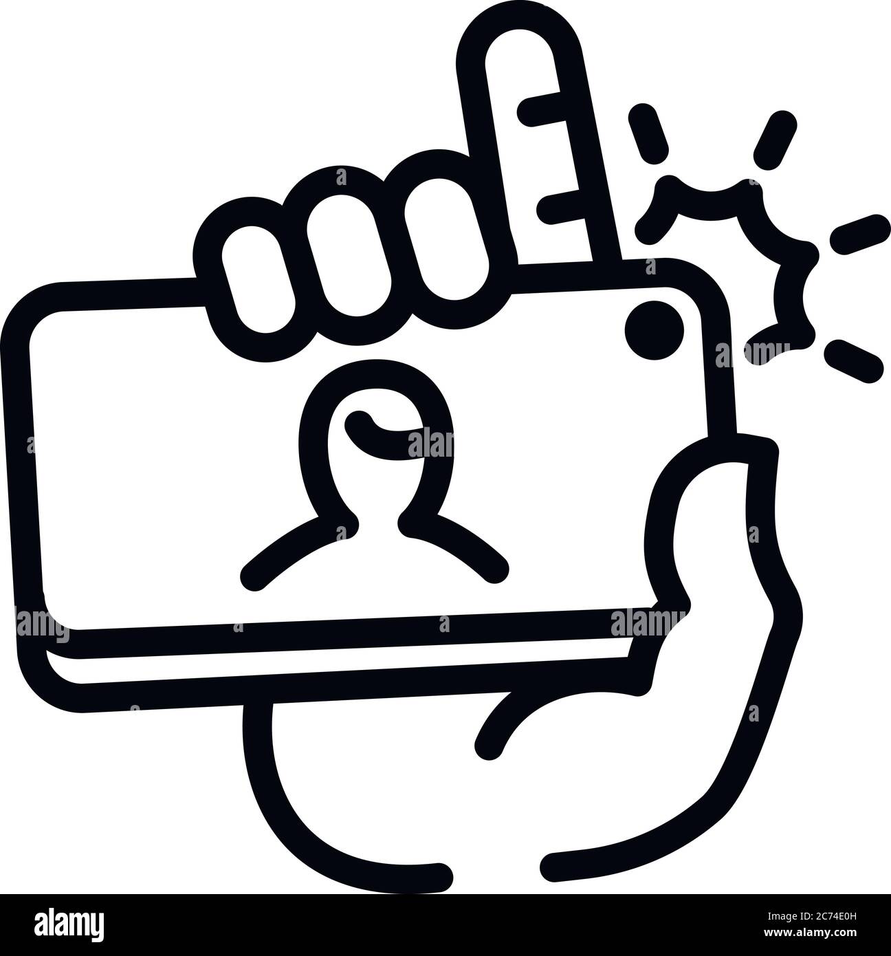 Selfie icon. Outline selfie vector icon for web design isolated on ...