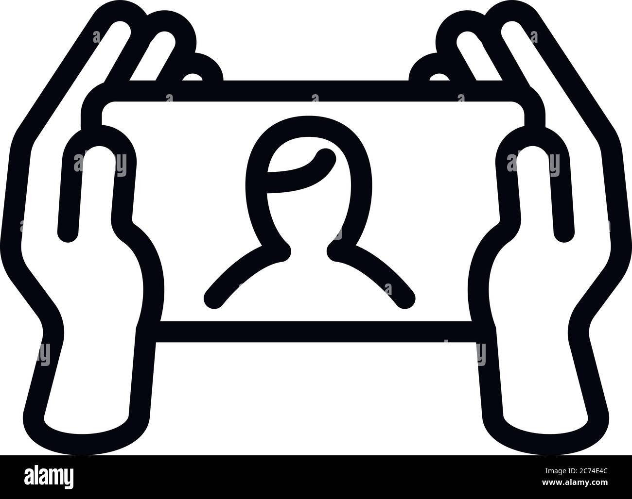 Boy make selfie icon. Outline boy make selfie vector icon for web ...