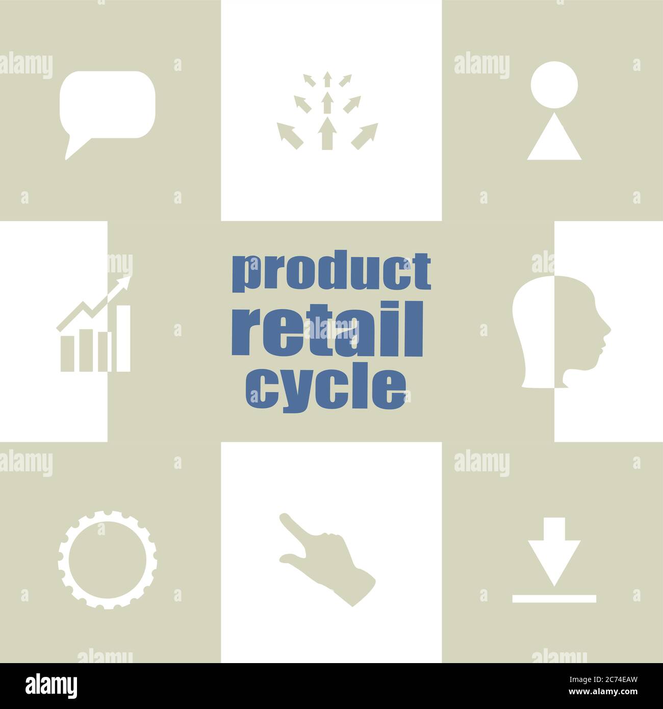 Text Product retail cycle. Business concept . Infographic Elements ...