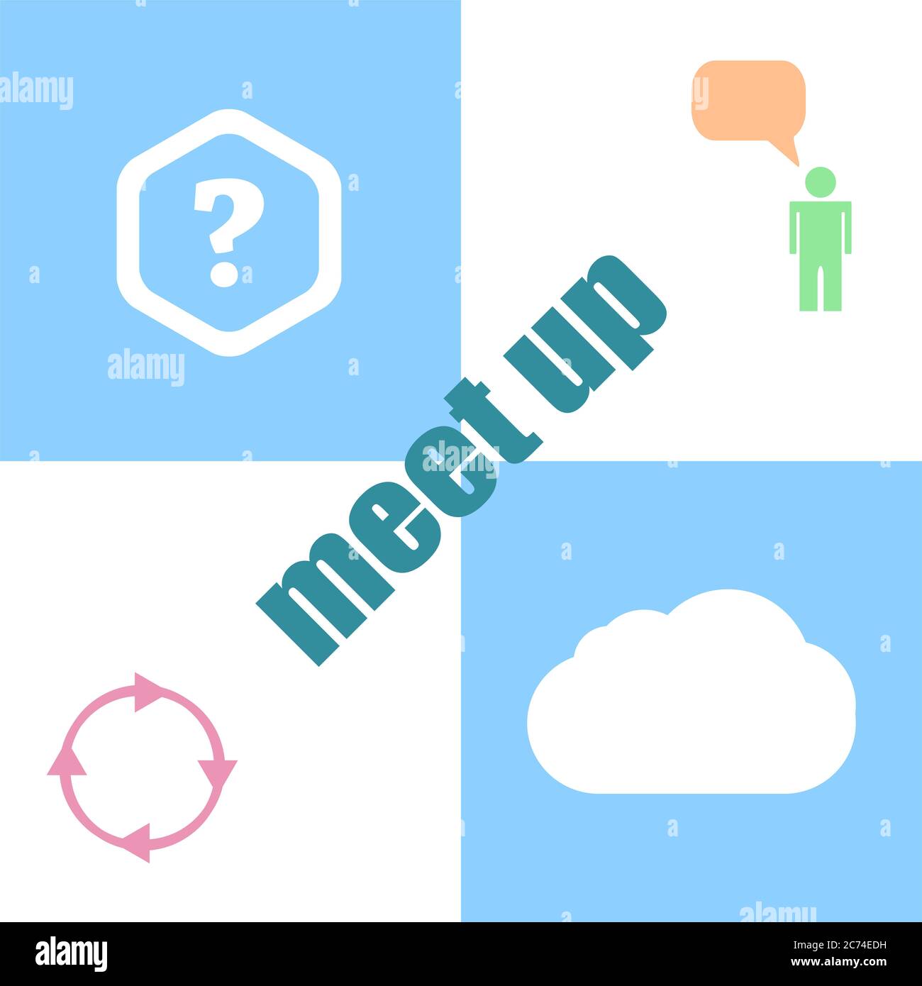Text meet up. Business concept . Can be used for workflow layout ...