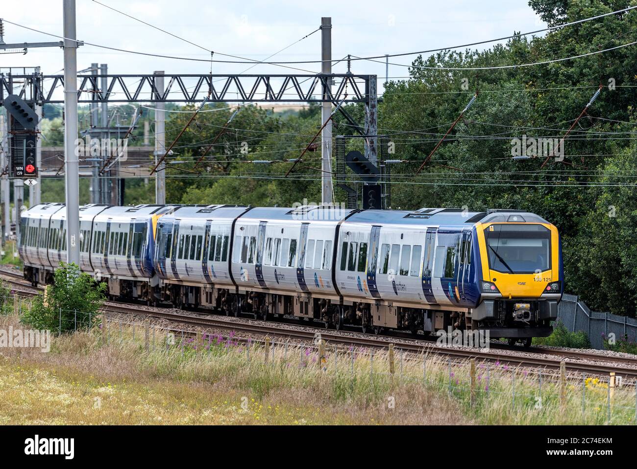 Northern Rail Class 195 diesel train at Winwick junction on the West ...