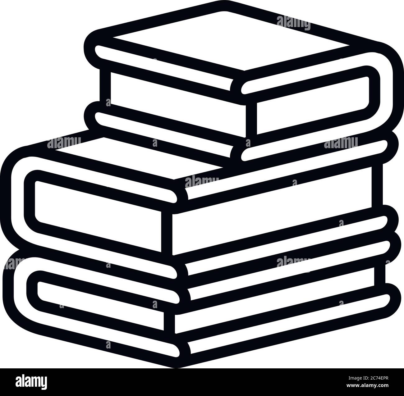 Stack of books icon. Outline stack of books vector icon for web design isolated on white ...