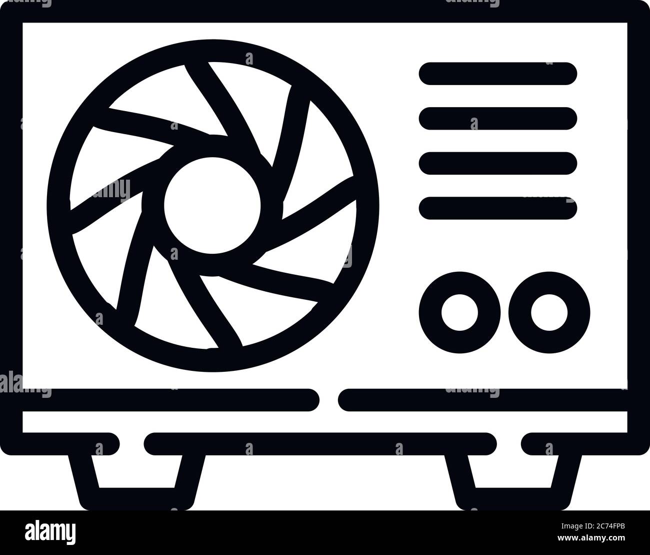 Conditioner outdoor fan icon. Outline conditioner outdoor fan vector ...