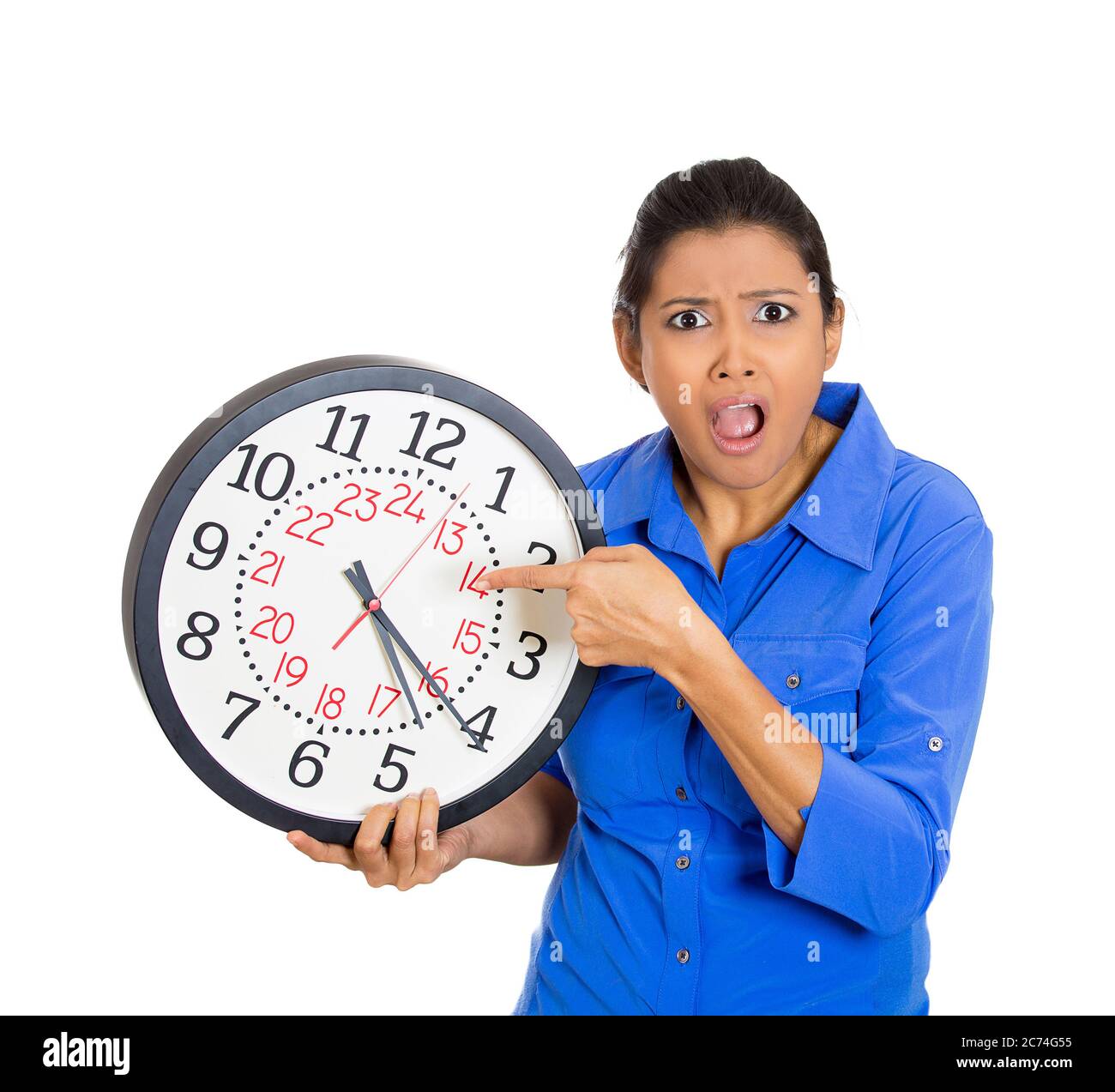 Woman time clock busy hi-res stock photography and images - Alamy