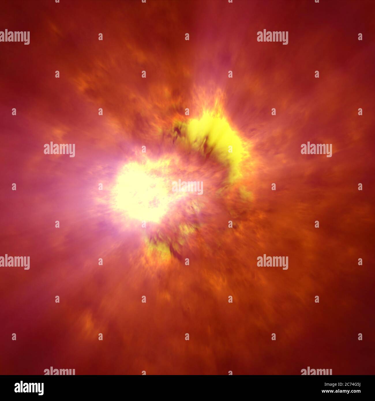 fire flame ball explosion in space, abstract illustration Stock Photo ...