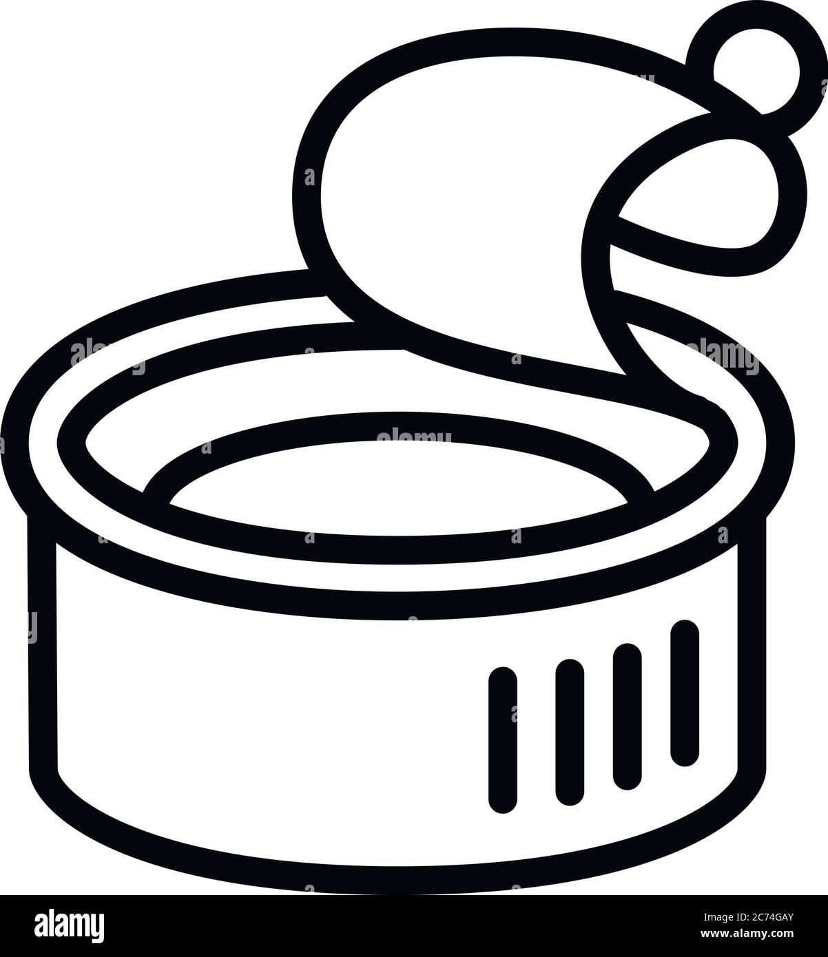 Fish tin can icon. Outline fish tin can vector icon for web design ...