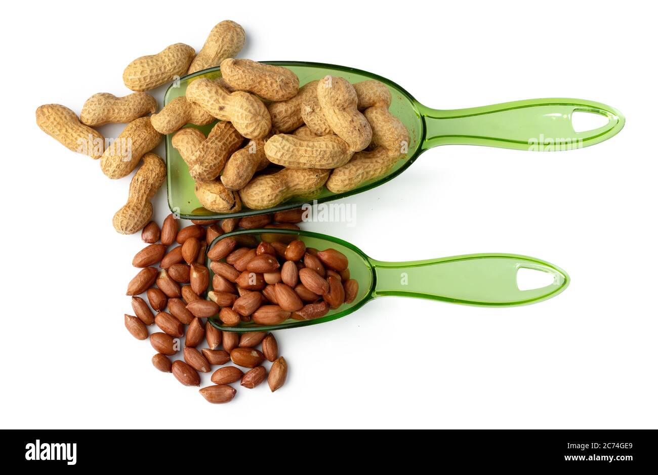 Spoon with peanuts isolated on white background Stock Photo - Alamy