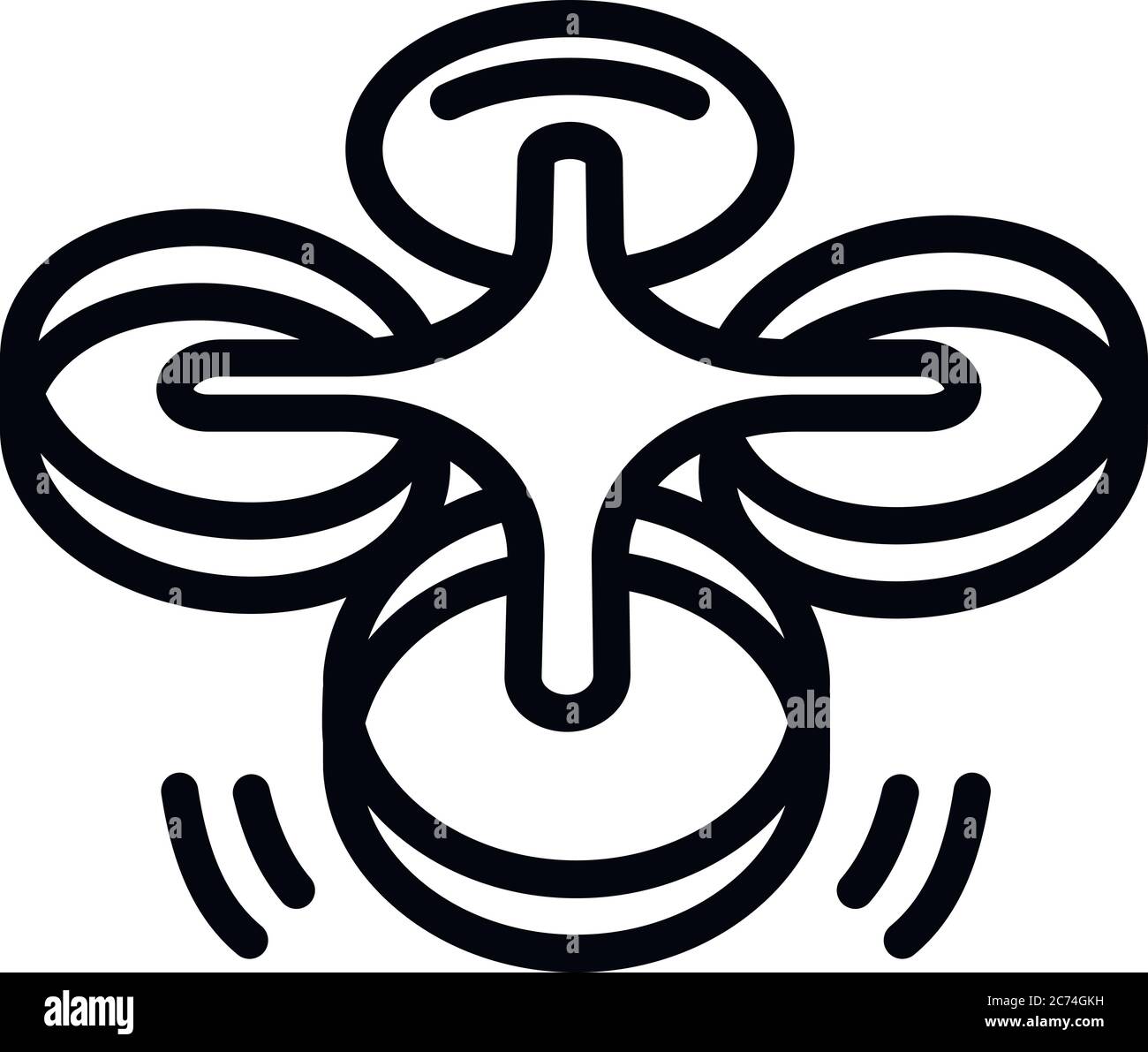 Quadcopter icon. Outline quadcopter vector icon for web design isolated ...