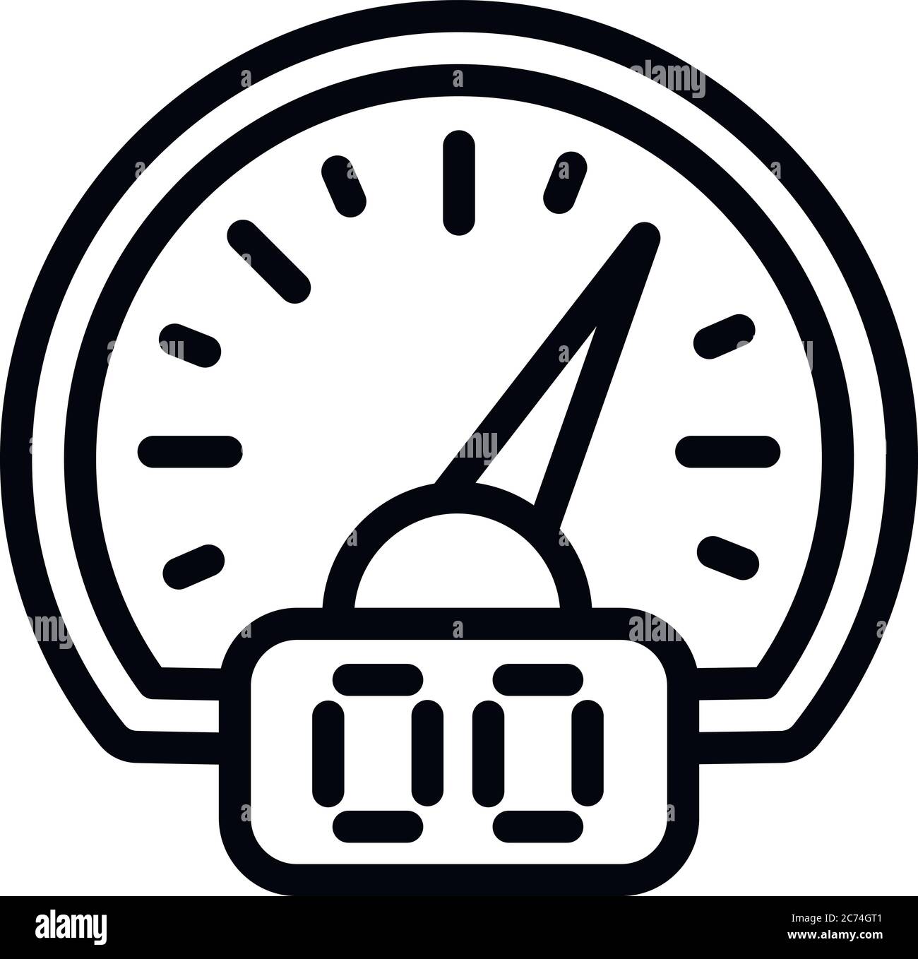 Digital Speedometer Icon Outline Digital Speedometer Vector Icon For Web Design Isolated On