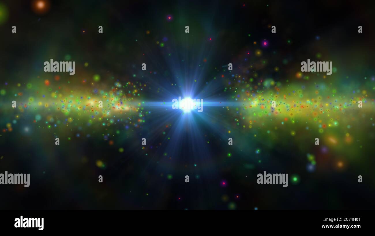 Star explosion in a galaxy of an nebula. illustration render Stock ...