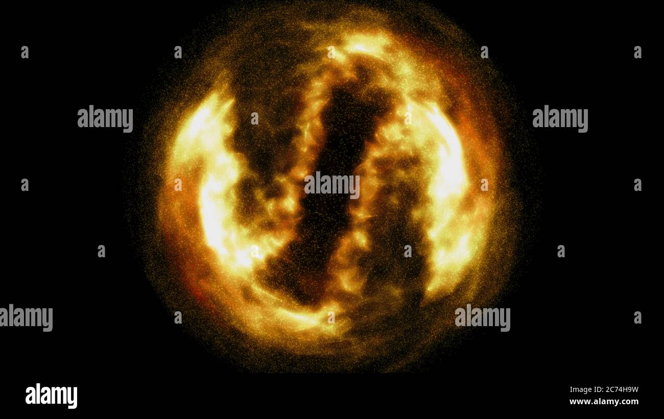 Abstract particles sun solar flare particles illustration 3d render ...