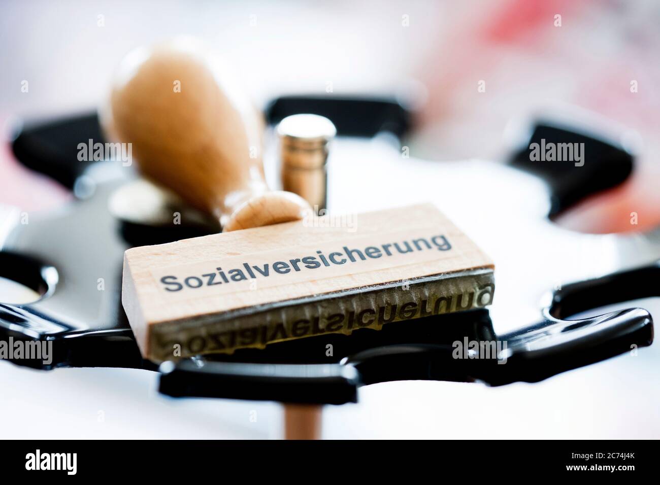 stamp with the lettering social insurance, Germany Stock Photo - Alamy