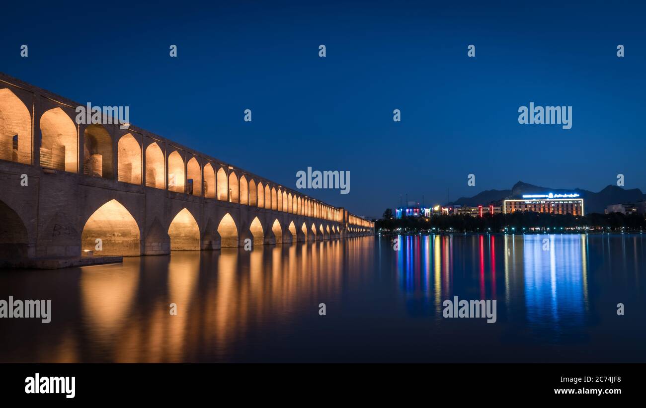 Isfahan, Iran - May 2019: SioSePol Bridge or Bridge of 33 arches during ...