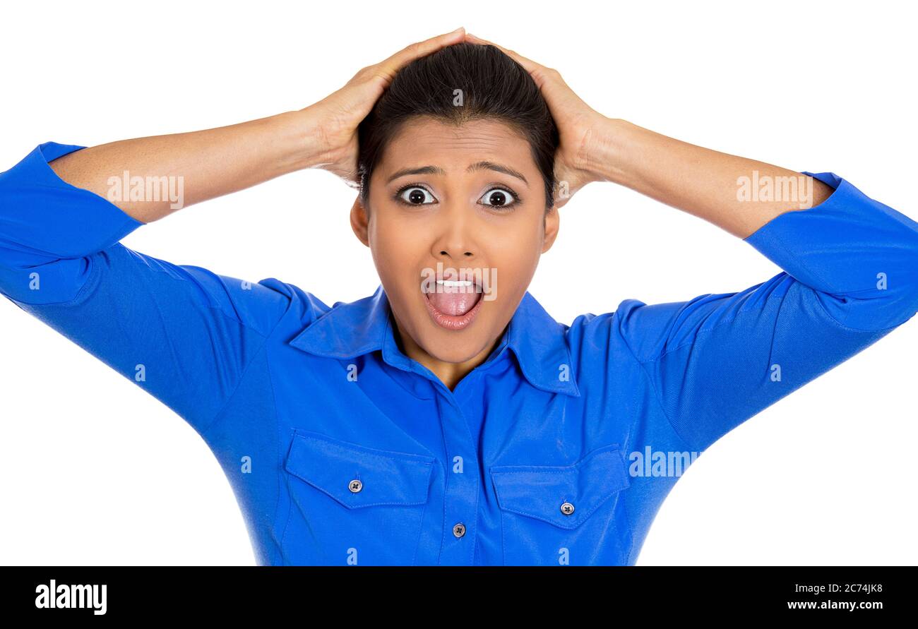 Woman stunned facial expression portrait hi-res stock photography and ...
