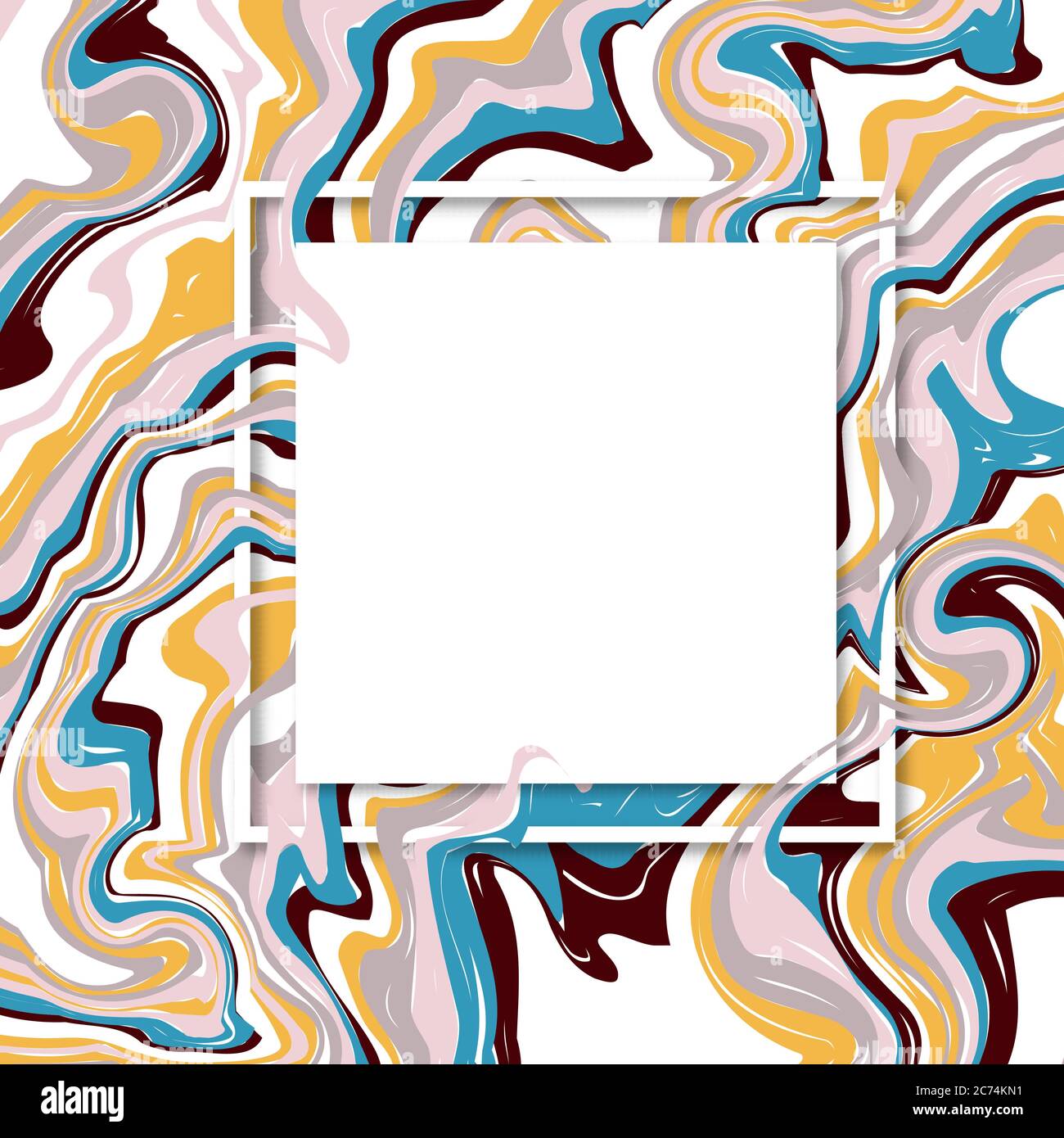 3d vector square frame. Paper cut promotion web banner for social media ...