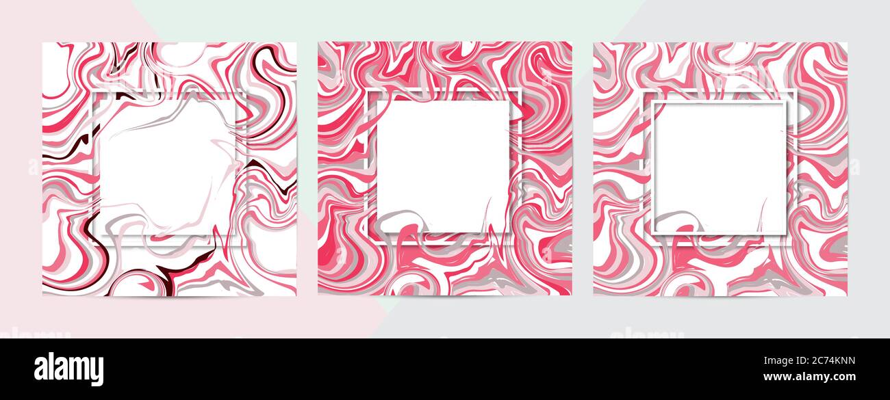 3d vector set of square frames. Paper cut promotion web banner for ...