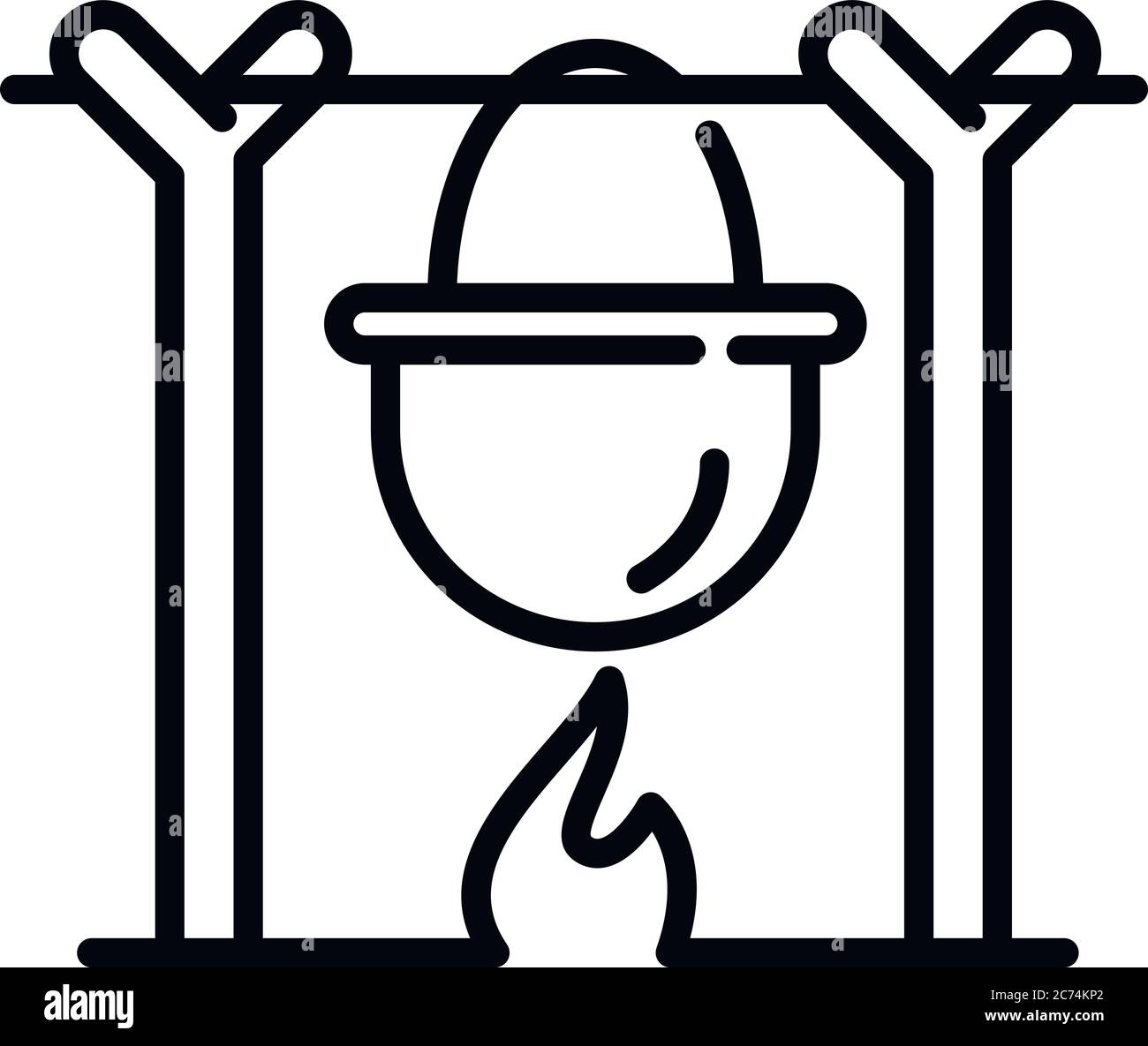 Cooking campfire icon. Outline cooking campfire vector icon for web ...