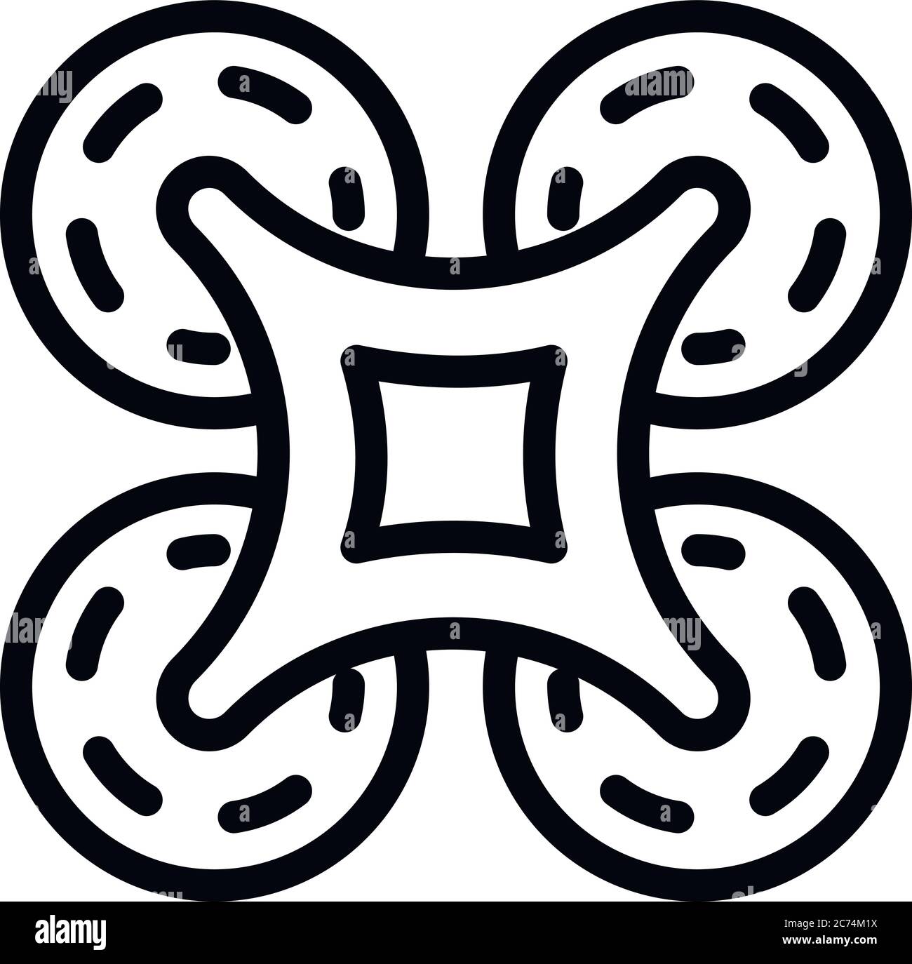 Flying drone icon. Outline flying drone vector icon for web design ...