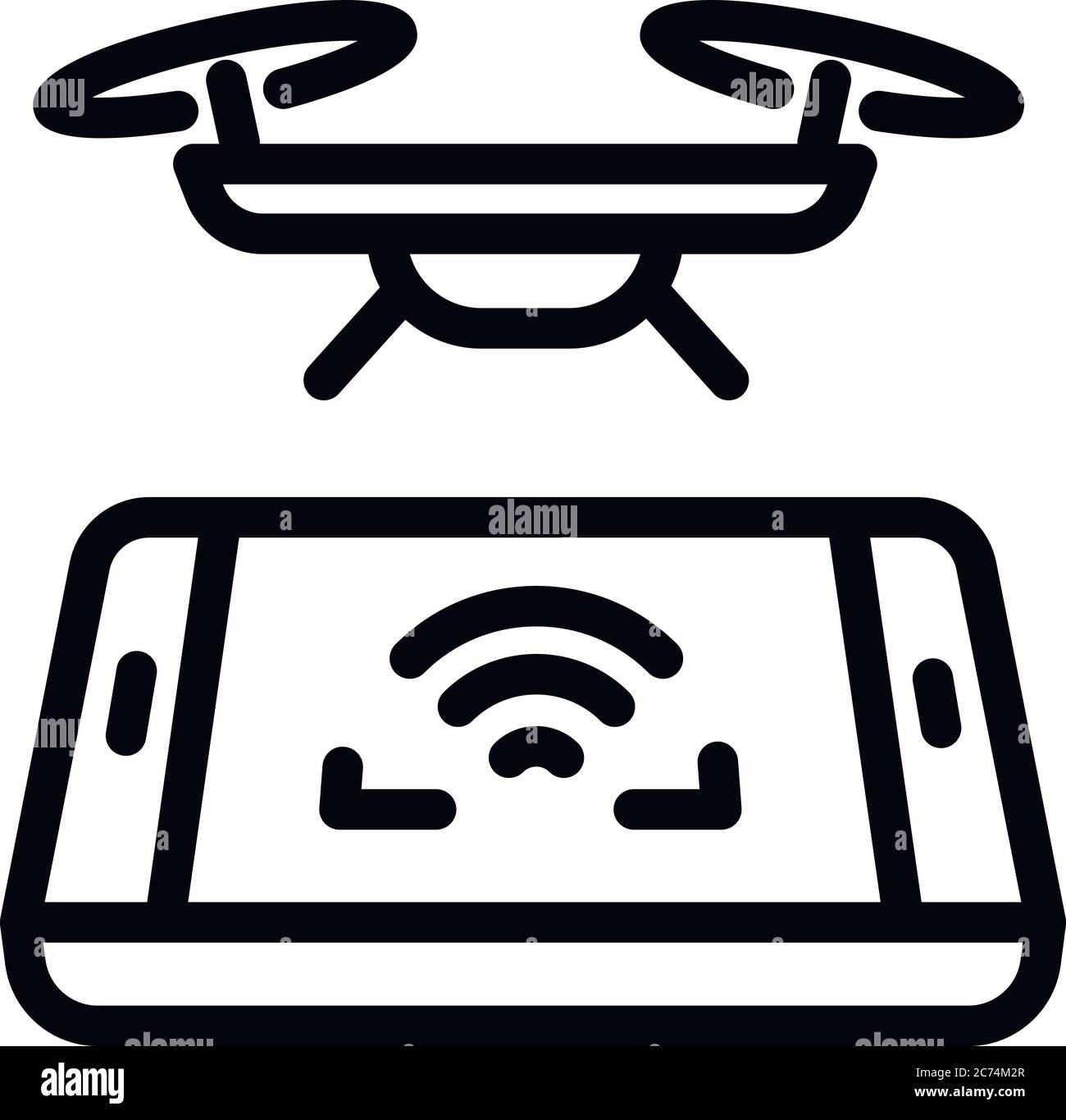 Smartphone drone control icon. Outline smartphone drone control vector ...