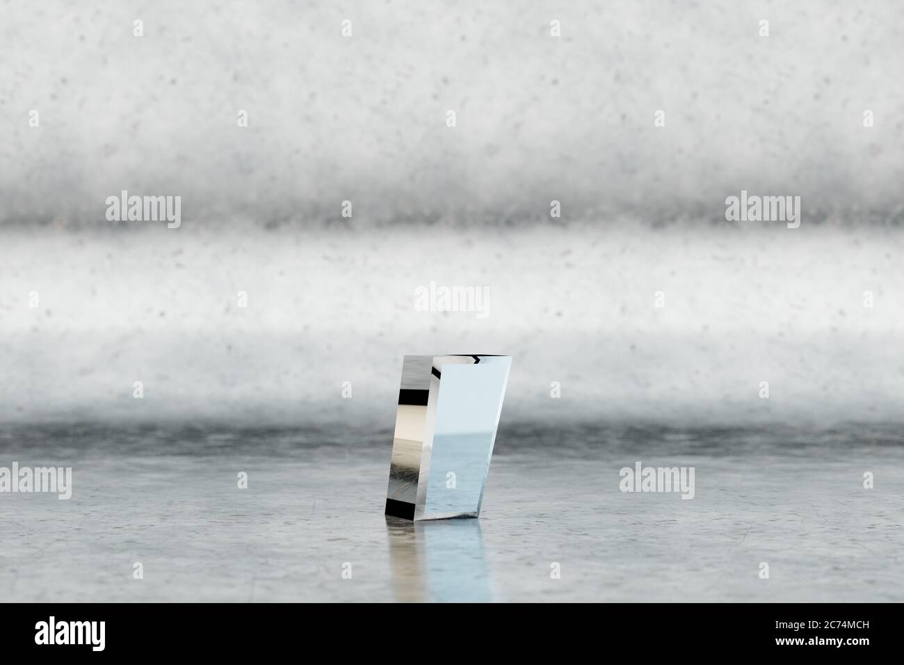 Chrome 3d coma symbol. Glossy chrome sign on scratched metal background ...