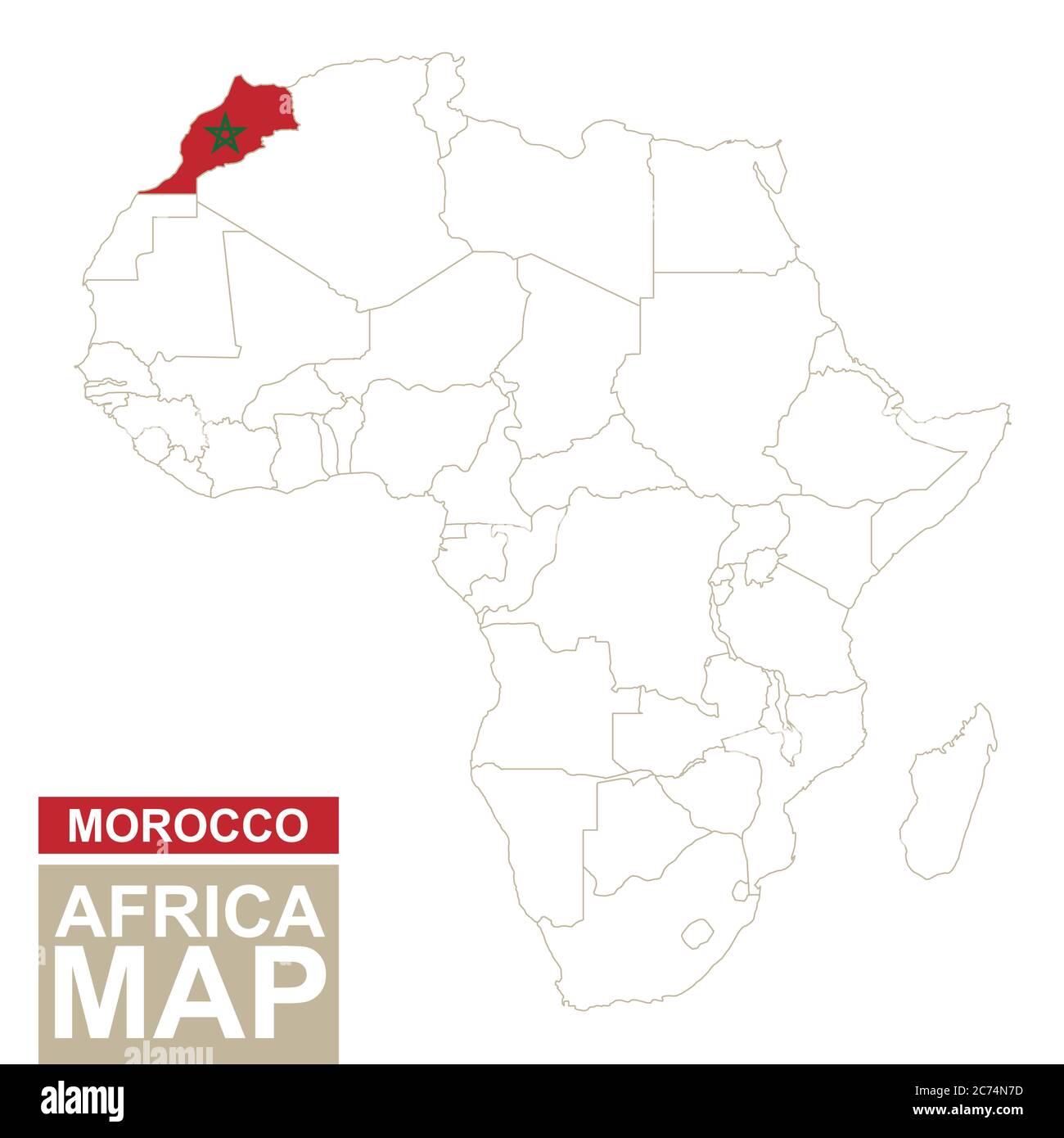 morocco on a map of north africa