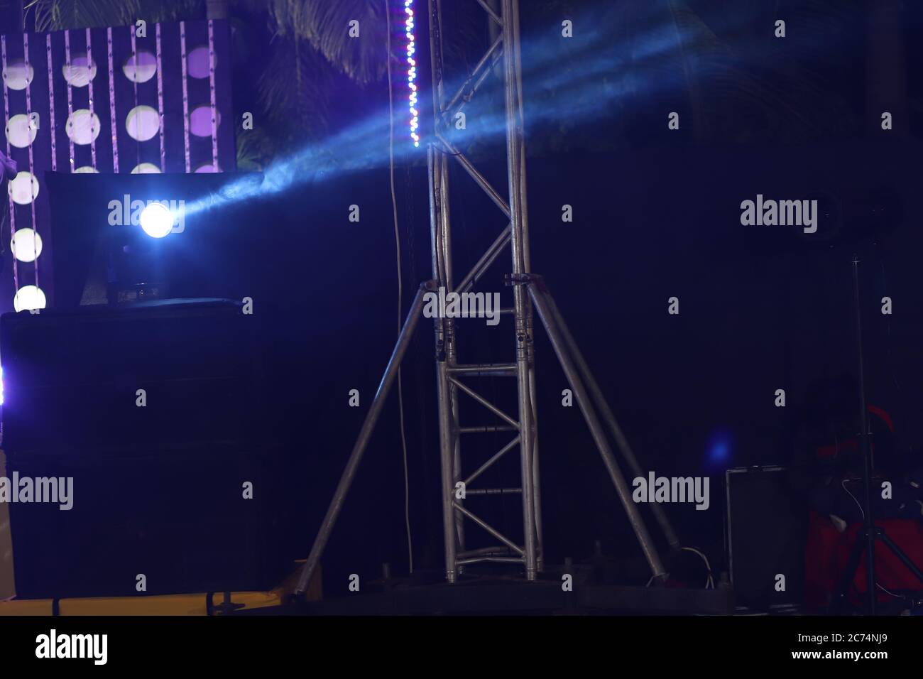 concert stage light testing background with text space Stock Photo - Alamy