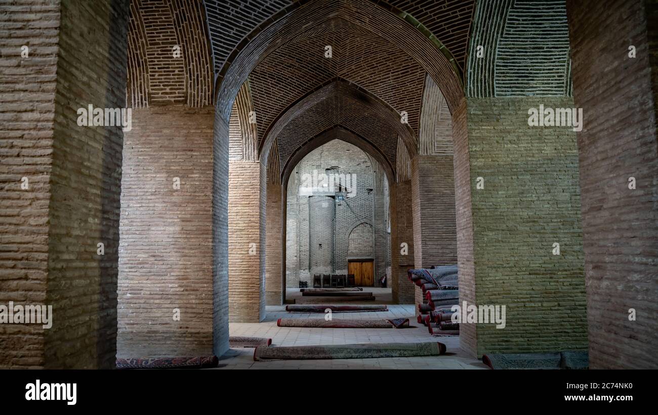 Isfahan, Iran - May 2019: Ancient columns of hypostyle hall inside the ...