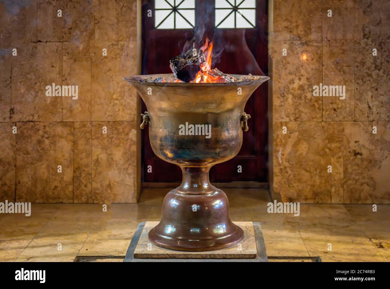 Yazd, Iran - May 2019: The eternal fire burning for 900 years in ...