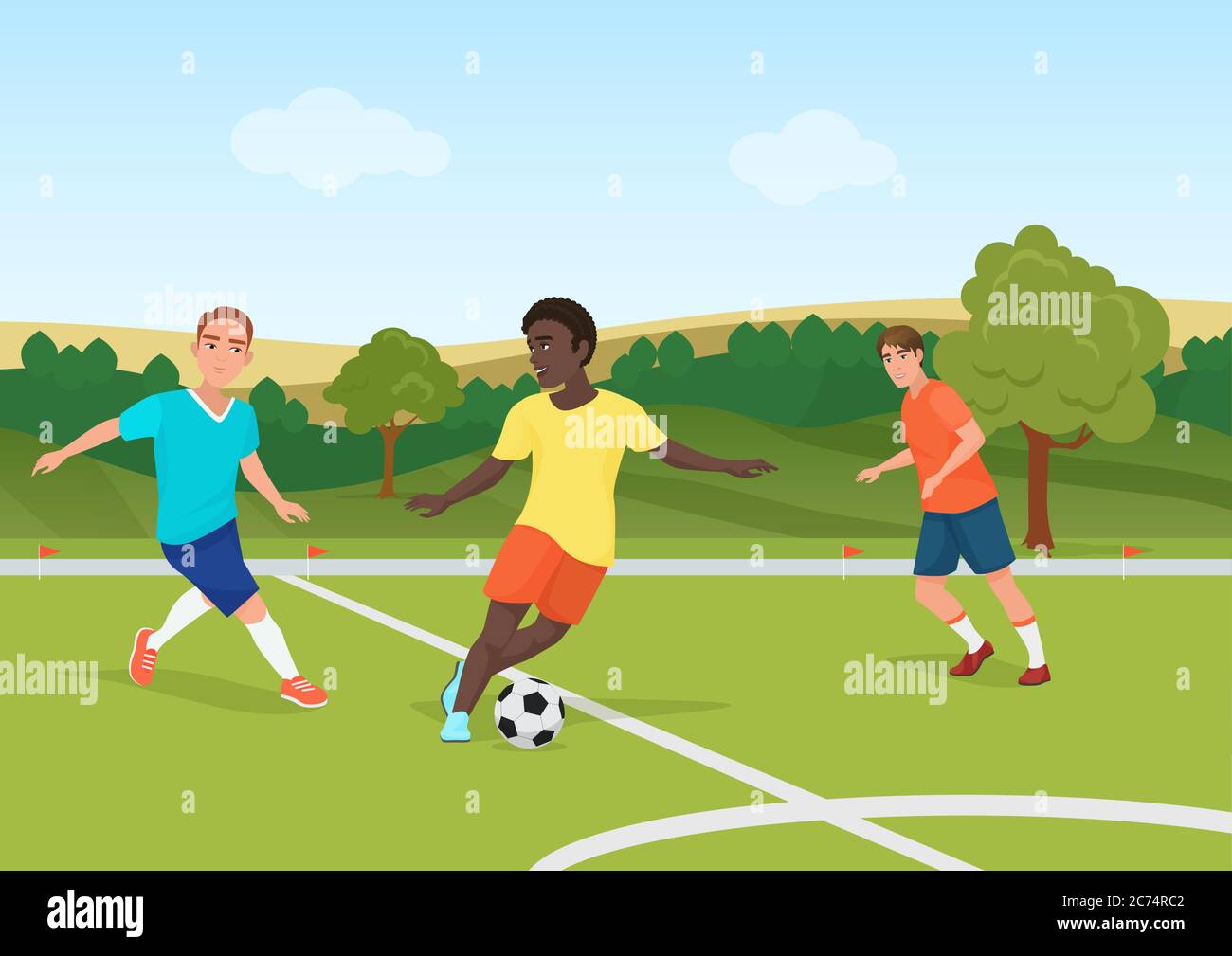Men soccer match stadium playing Stock Vector Images - Alamy