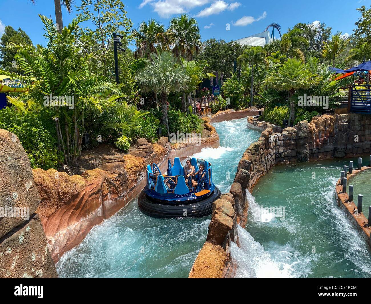 Orlando, FL/USA-7/12/20: The Infinity Falls water ride at Seaworld in ...