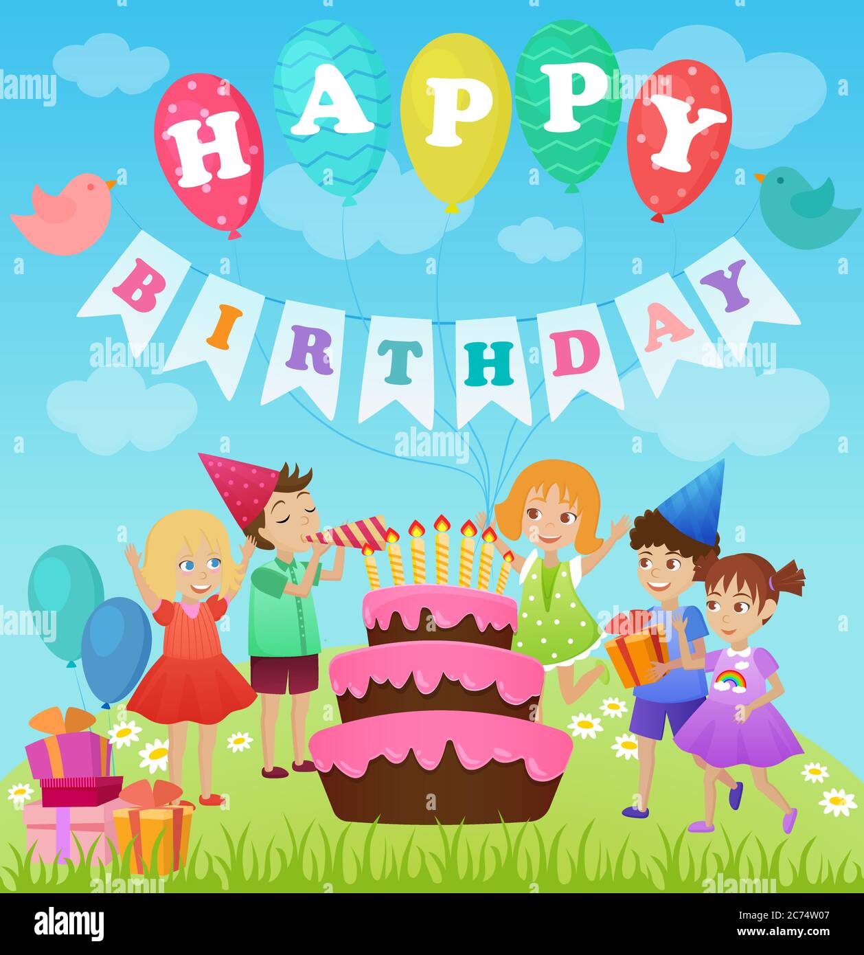 Happy Kid Cartoon Birthday