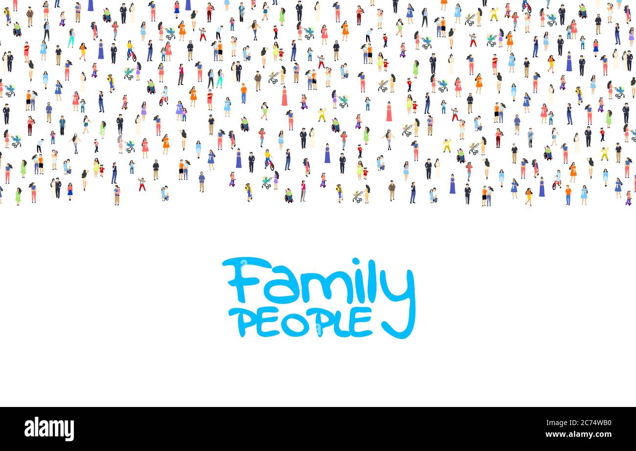 A group of people walk and relax with their family, happy people family ...