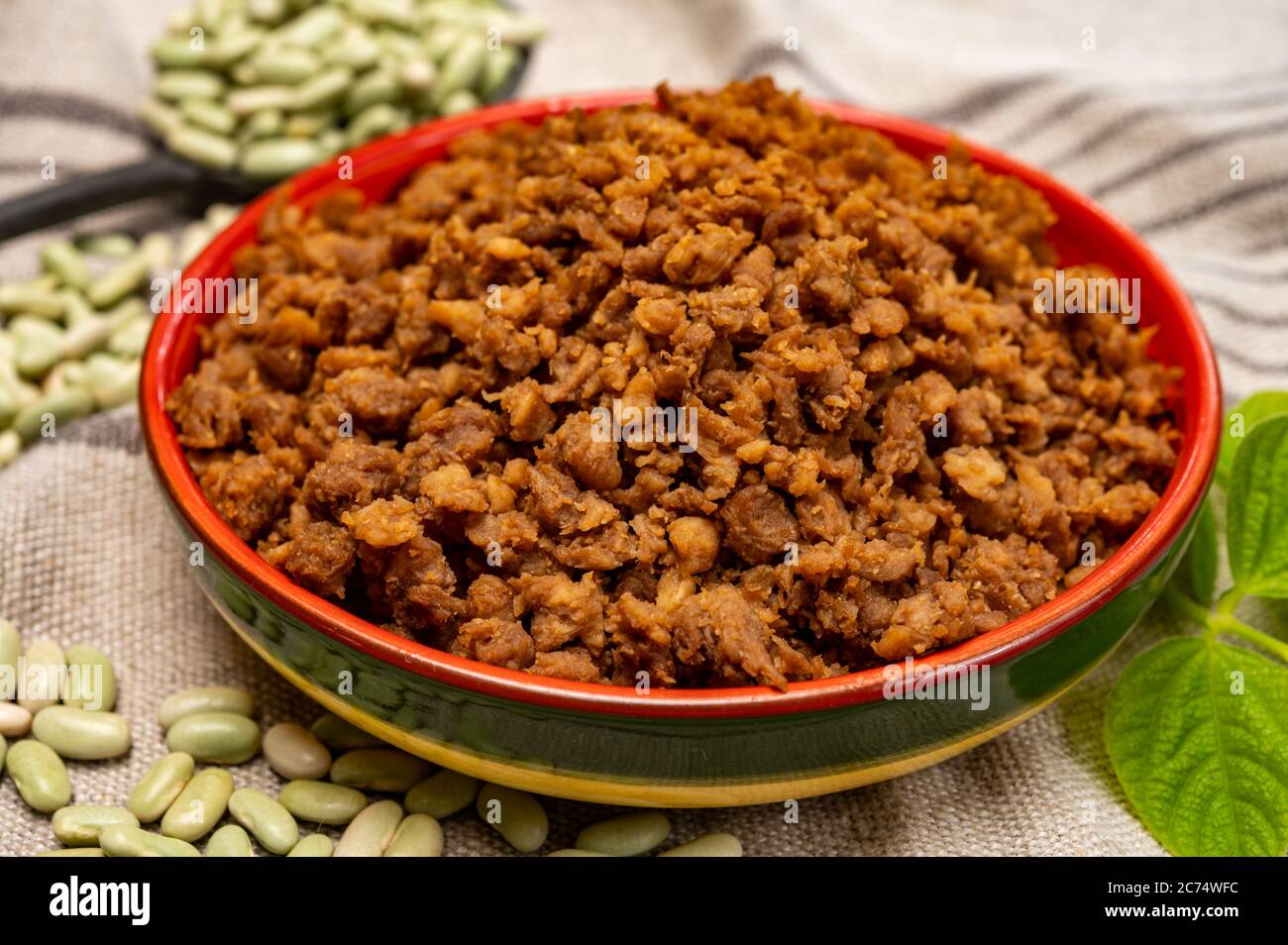 Source of fibre plant based vegan soya protein minced meat, meat free ...