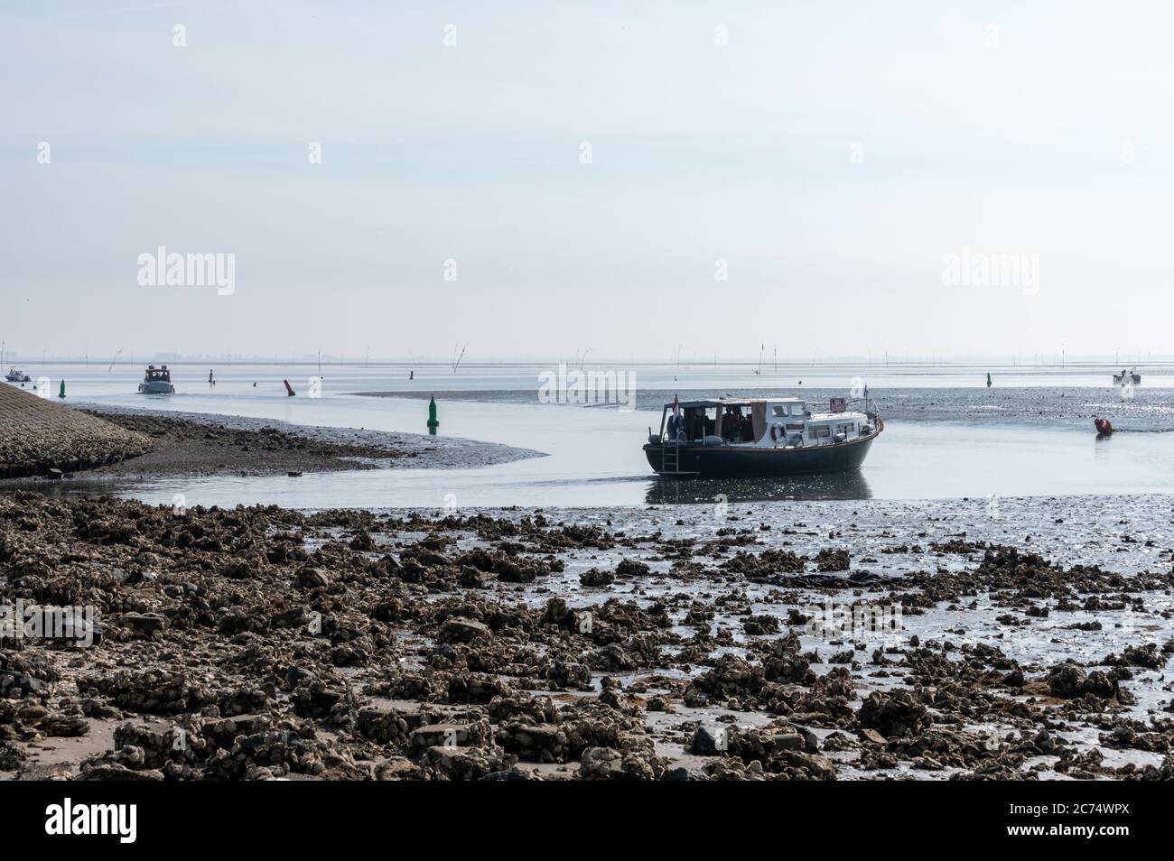 Coastline in zeeuwse village Yerseke with famous oysters and mussels ...