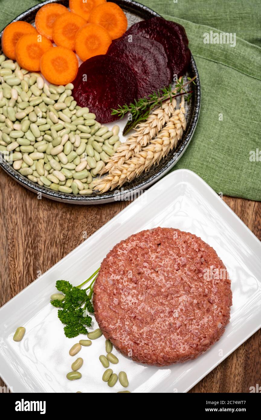 Source of fibre plant based vegan soya protein burgers, meat free ...