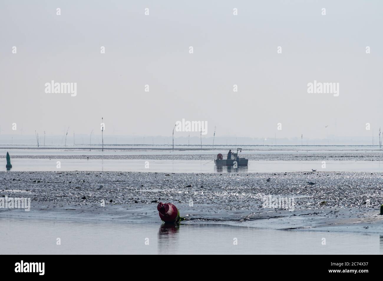 Coastline in zeeuwse village Yerseke with famous oysters and mussels ...
