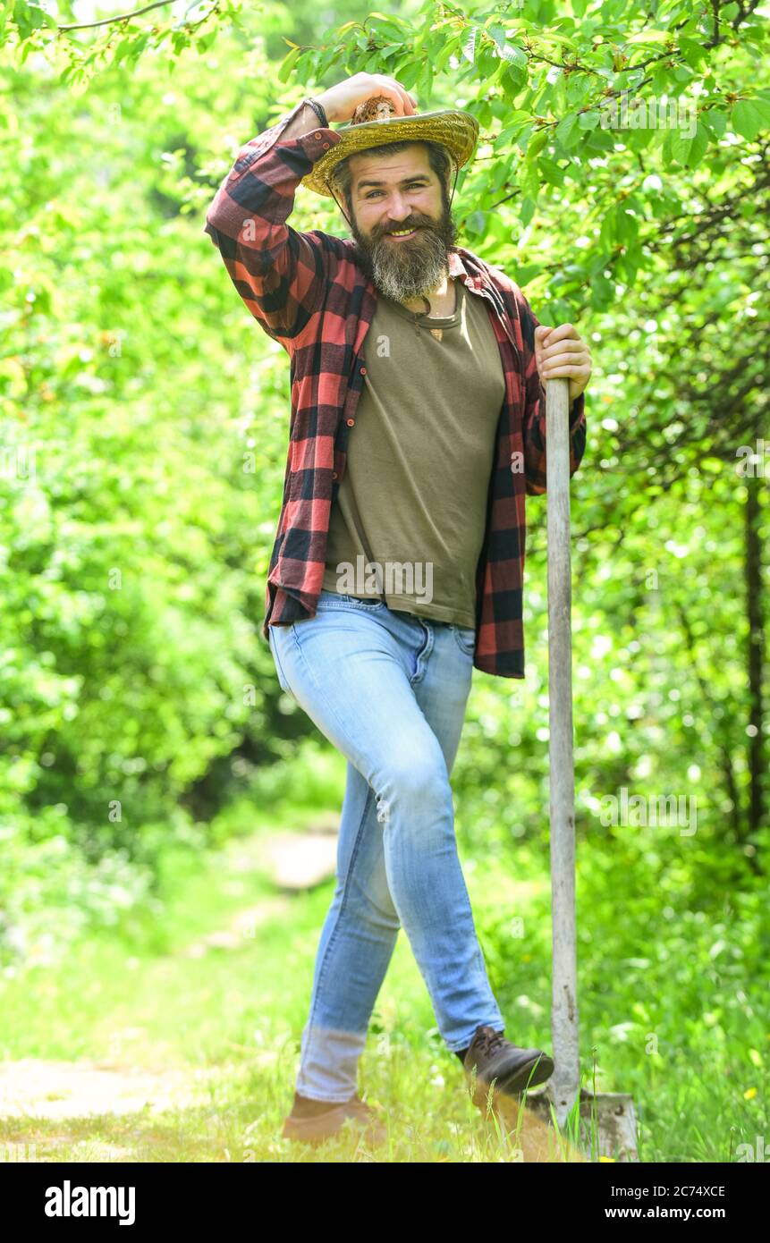 Man loosens ground in beds hi-res stock photography and images - Alamy