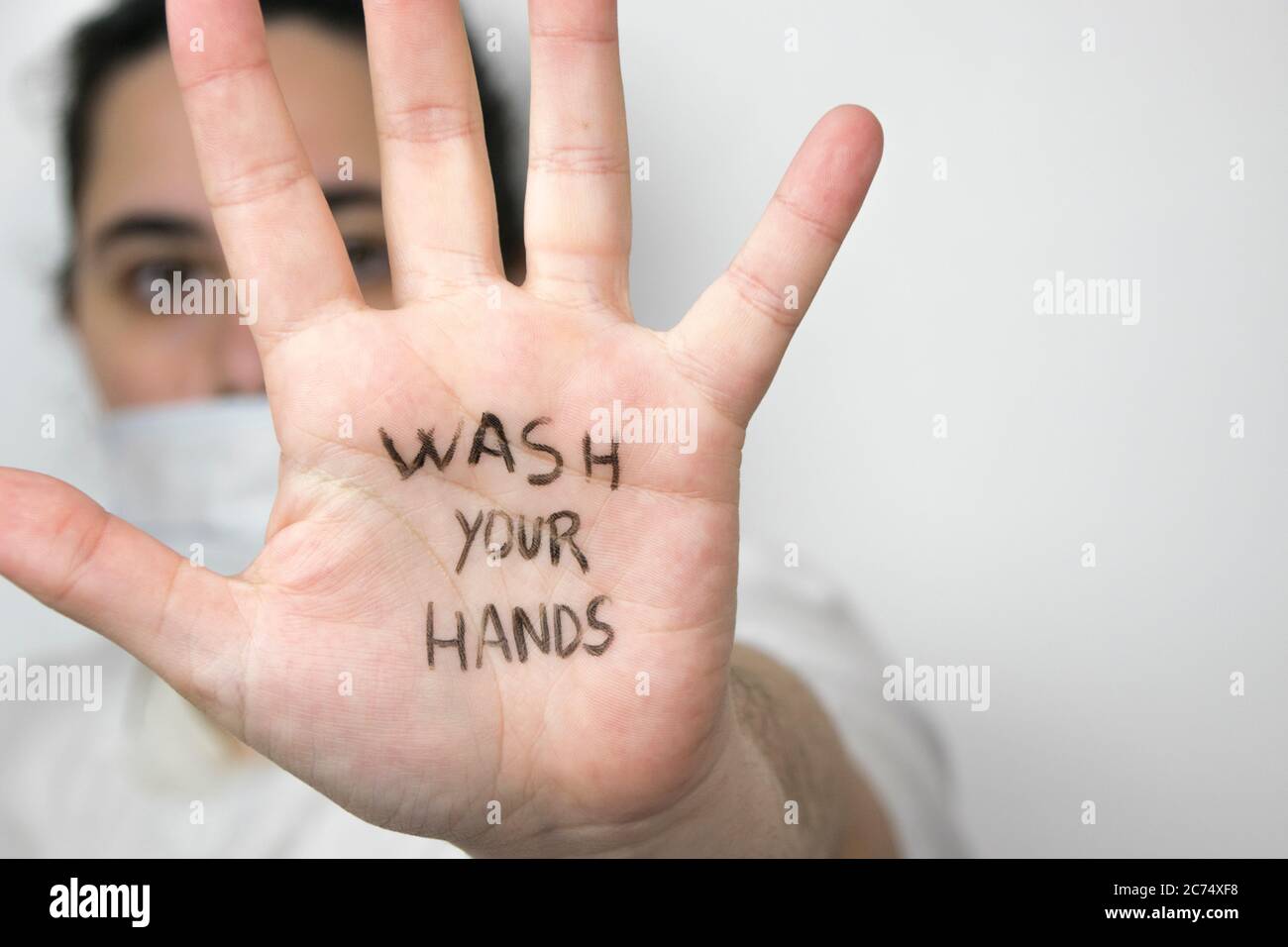Bacteria on human palm hi-res stock photography and images - Alamy