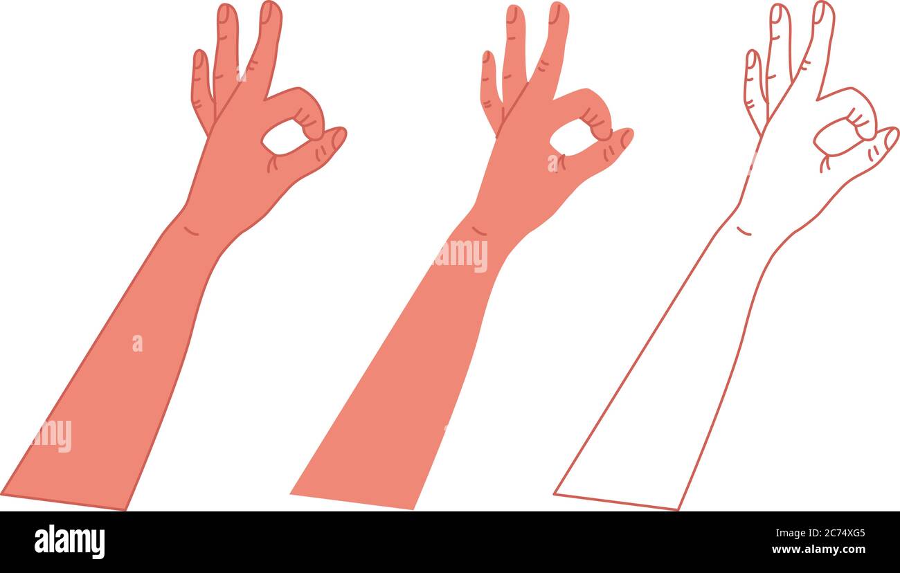 Okay hand symbol. Vector illustration Isolated on white background ...