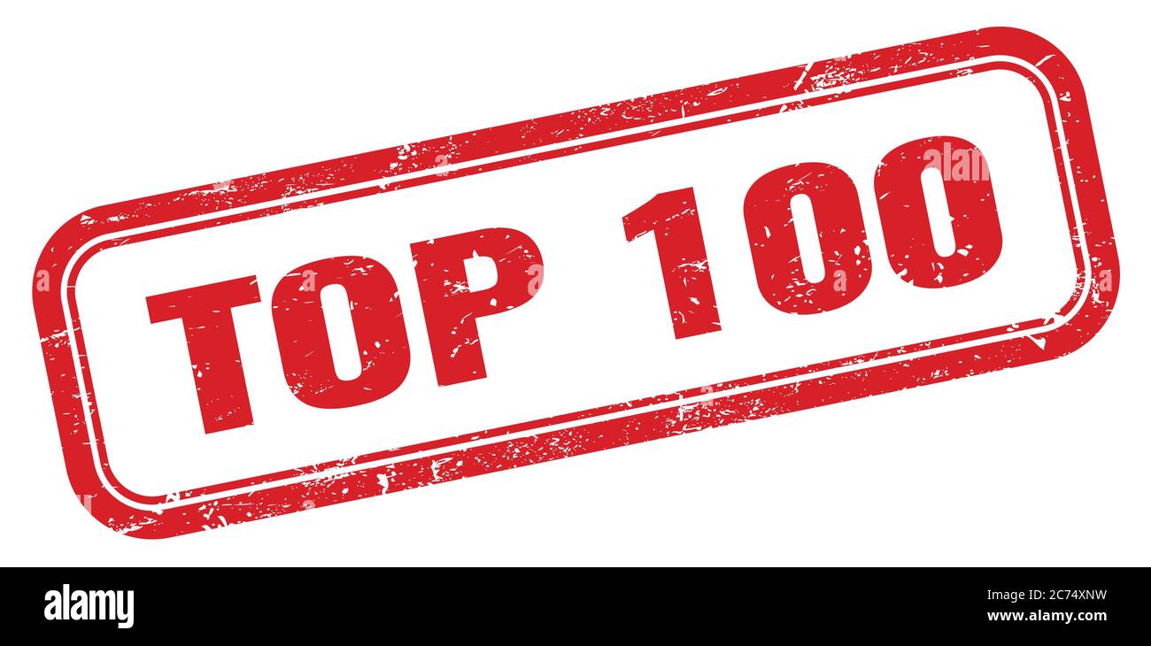 TOP 100 red grungy rectangle stamp sign Stock Photo - Alamy