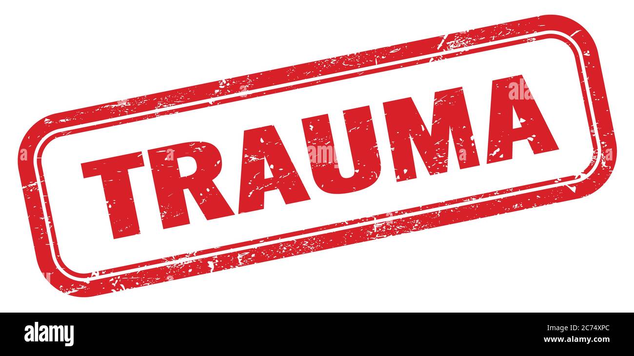 TRAUMA red grungy rectangle stamp sign Stock Photo - Alamy