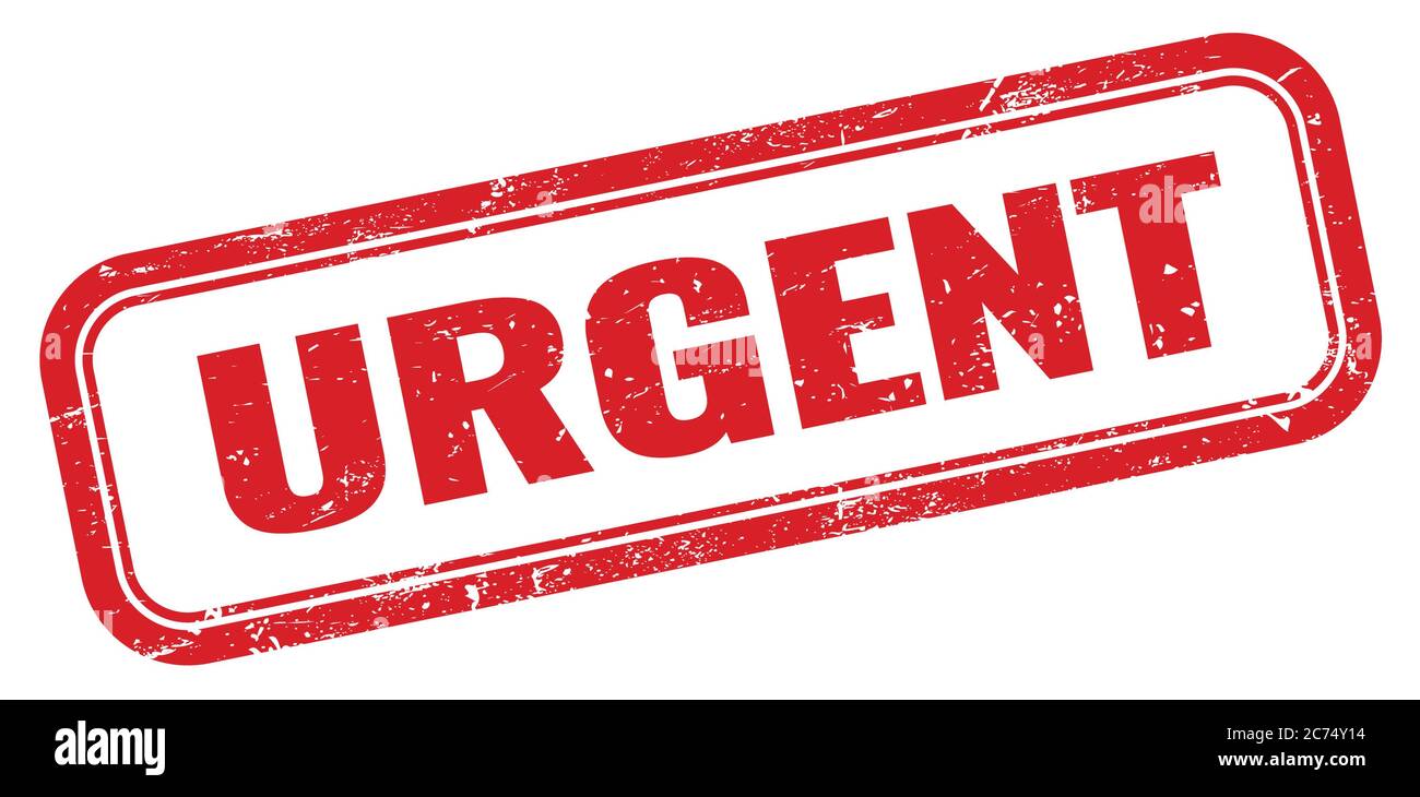 URGENT red grungy rectangle stamp sign Stock Photo - Alamy