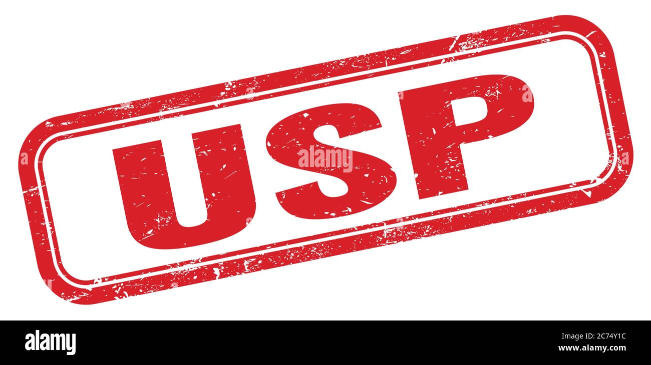 USP red grungy rectangle stamp sign Stock Photo - Alamy