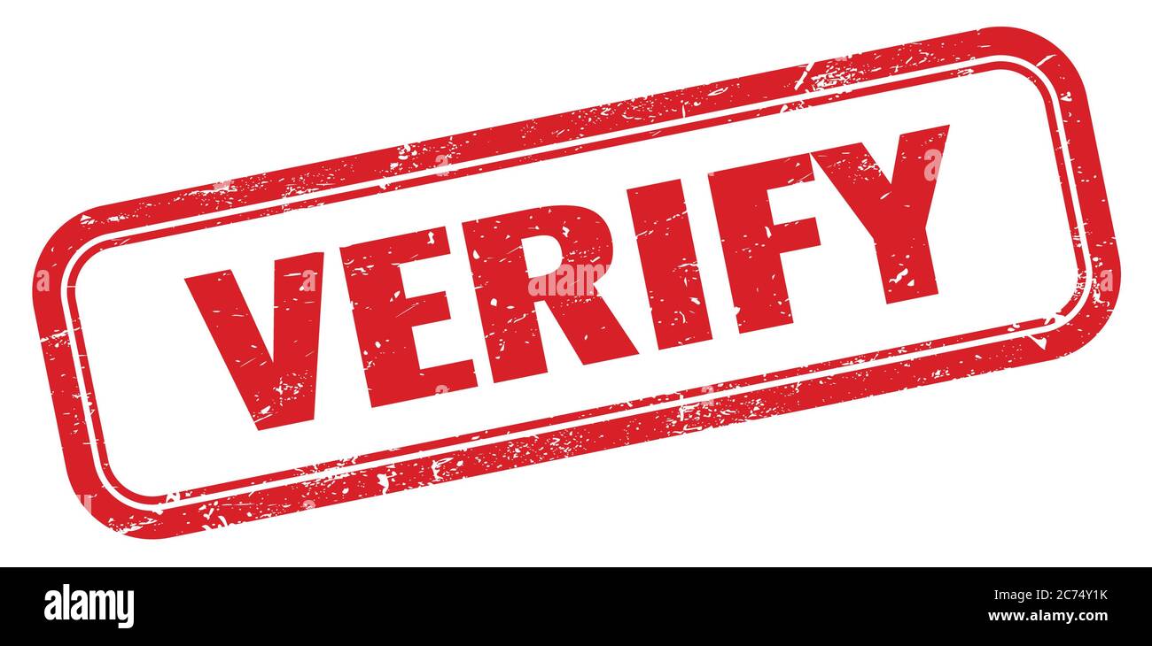 VERIFY red grungy rectangle stamp sign Stock Photo - Alamy VERIFY red grungy rectangle stamp sign Stock Photo - Alamy