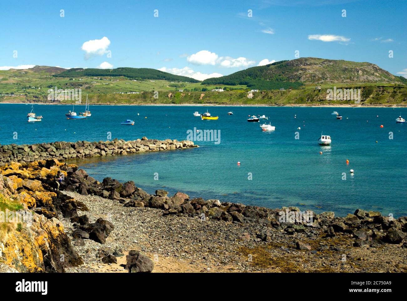 View looking across bay towards Morfa Nefyn from PorthDinllaen, Lleyn ...