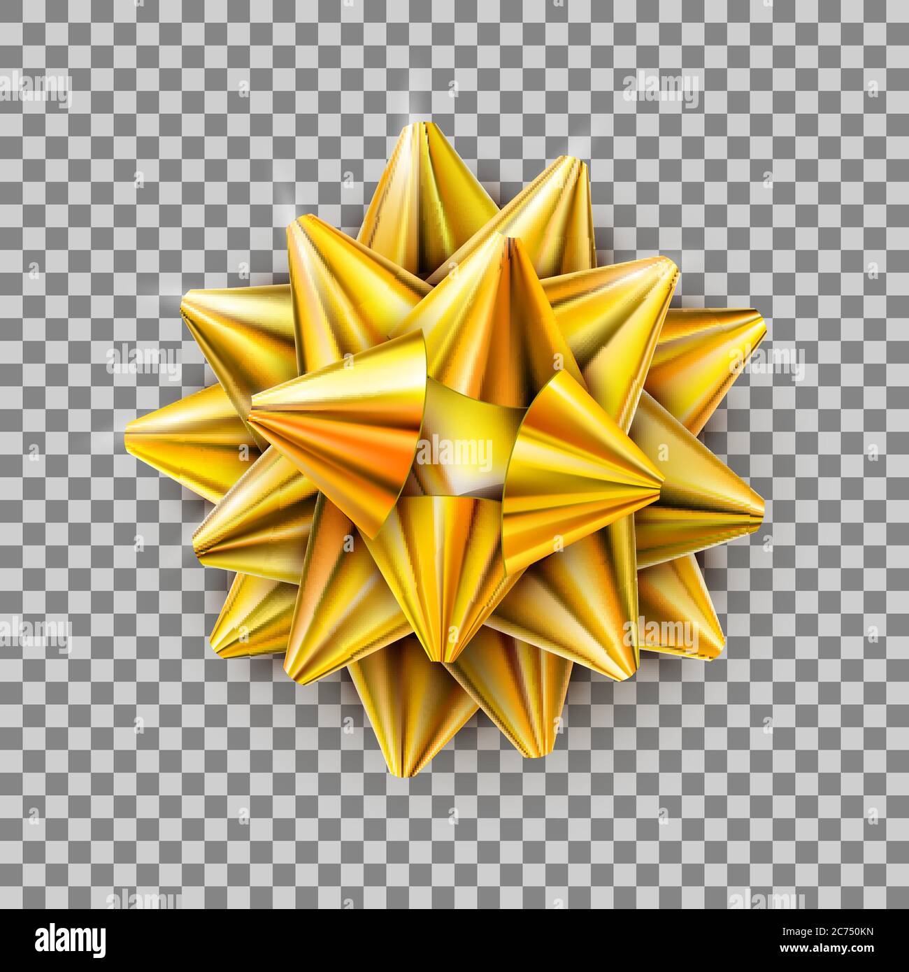Vector Gold Realistic Bow Isolated on Transparent Background Stock ...